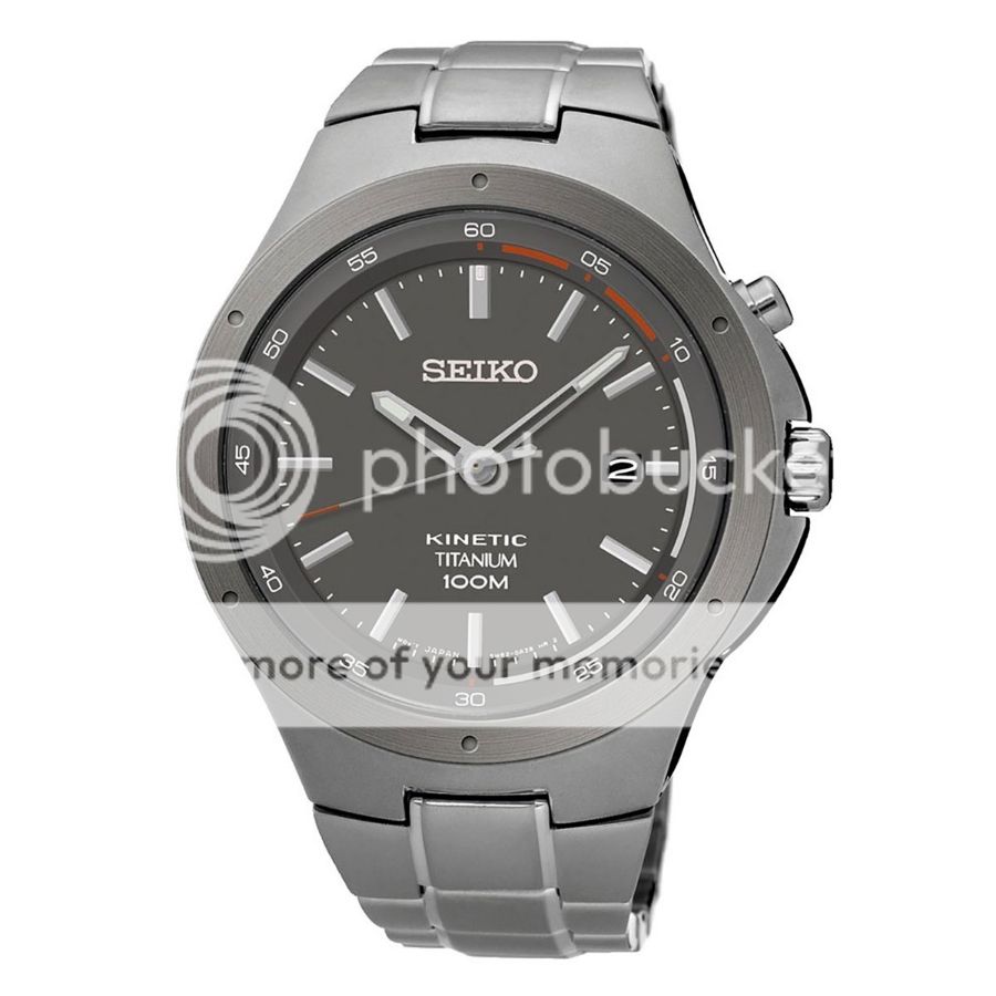 NEW MEN'S SEIKO KINETIC 100M FULL TITANIUM ANALOG POWER RESERVE WATCH ...